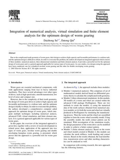 pdf integration of numerical analysis virtual simulation and finite