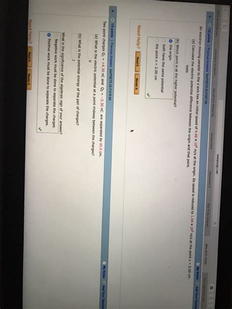 Solved An Electron Moving Parallel To The X Axis Has An