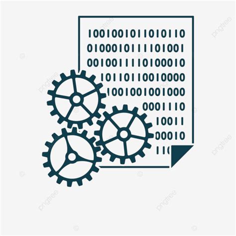 Binary Data Vector Png Images App Development Icon Data Binary Information Gear Element Png