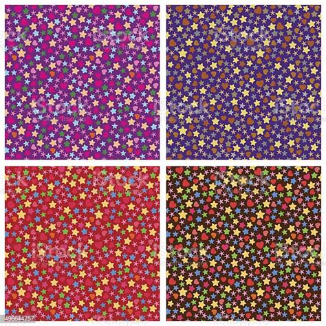 Set Of Seamless Patterns Of Small Elements Stock Illustration