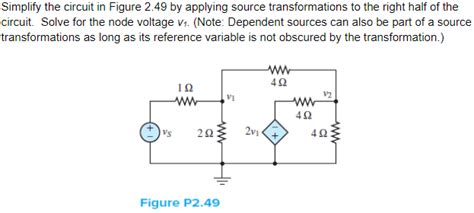 Solved Problem 249simplify The Circuit In Figure 249 By
