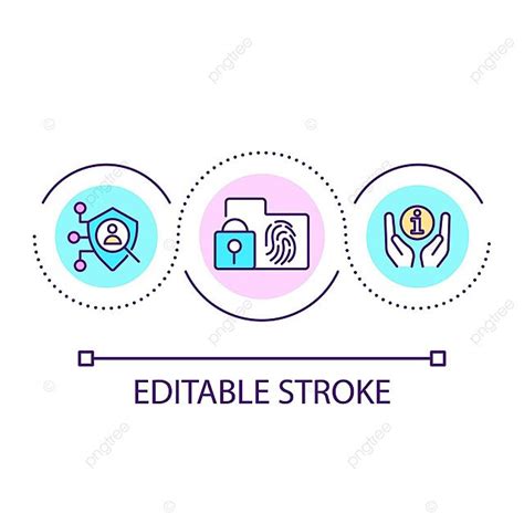 biometric data privacy loop concept icon linear web flat vector linear