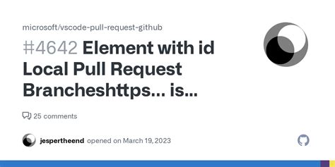 Element With Id Local Pull Request Branches Is Already
