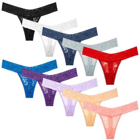 Pmrxi Pack 10 Seamless Lace Thongs For Women Plus Size Xs To 5xl