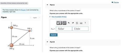 Solved Assembly Of Three Masses Connected By Rods Part A The