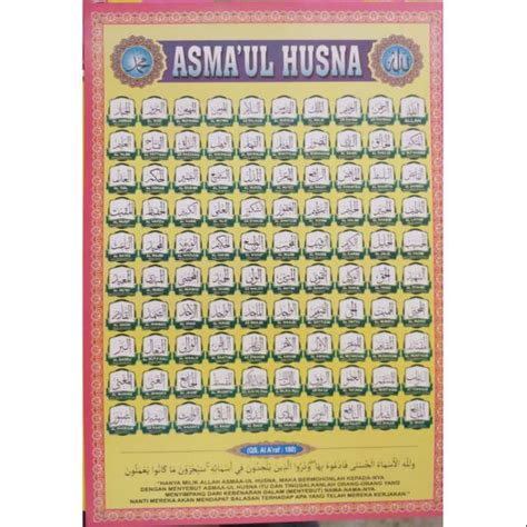 Poster Asmaul Husna Dan Artinya Asmaul Husna Posters Redbubble The