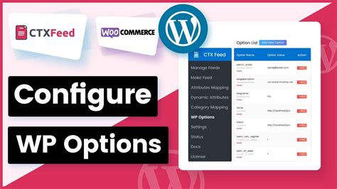 How To Use Wordpress Options Into Feed Ctx Feed Woocommerce Product