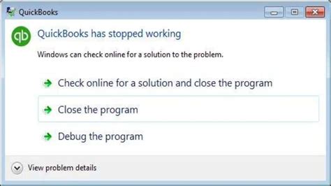 Fixing Steps For Quickbooks Has Stopped Working Or Not Responding Error
