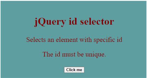 Jquery Id Selector How Does Id Selector Work In Jquery