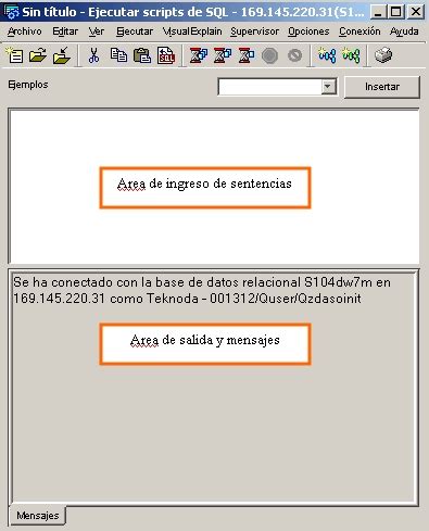 Creación y ejecución de un script SQL desde Windows usando iSeries Navigator