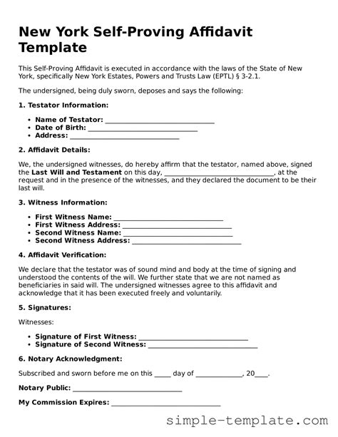 Make Your New York Self Proving Affidavit With Our Fillable Template