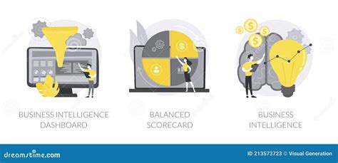 Performance Data Visualization Abstract Concept Vector Illustrations Stock Vector