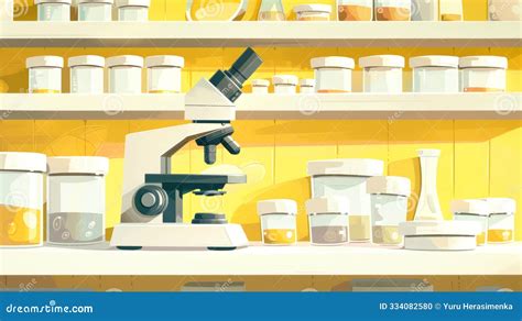 Realistic Microscope Parts Infographic Presentation Chart Cartoon Vector