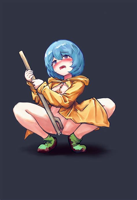 Rule 34 Ahe Gao Bead Necklace Beads Blue Eyes Blue Hair Blush Boots