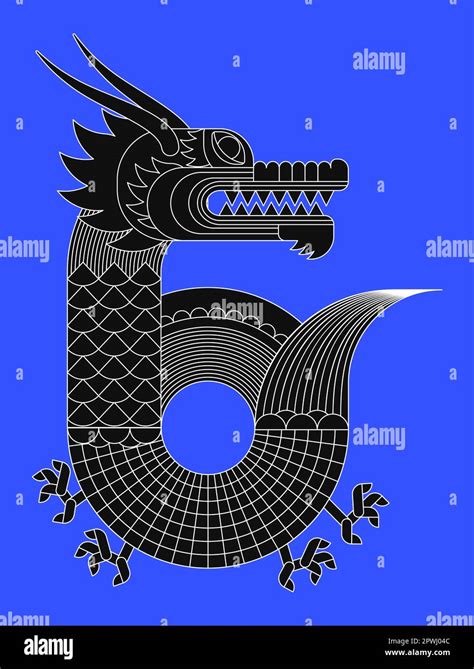 Abstract Geometric Chinese Dragon Modern Shape Design Stock Vector