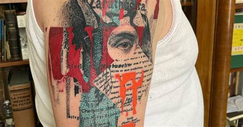 Graphic Style Nietzsche Tattoo Located On The Upper