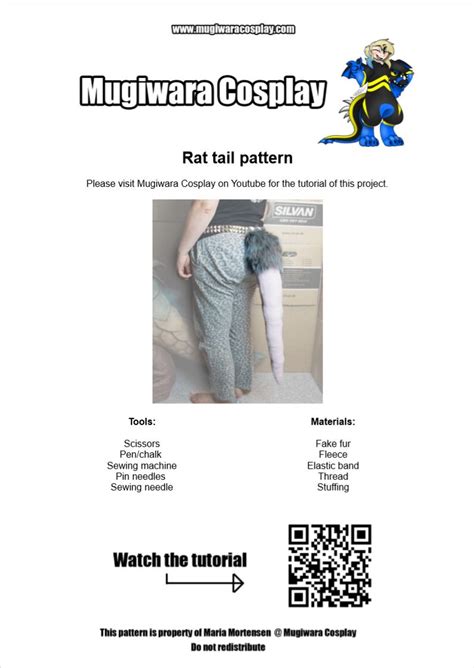 DIGITAL Rat Tail Pattern For Fursuits PDF Download Etsy