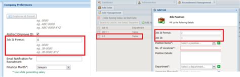 how to set up employee id and job id format in hrms deskera help centre