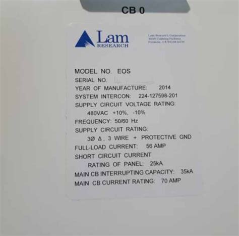 Lam Research Eos Used For Sale Price 293601477 2014 Buy From Cae