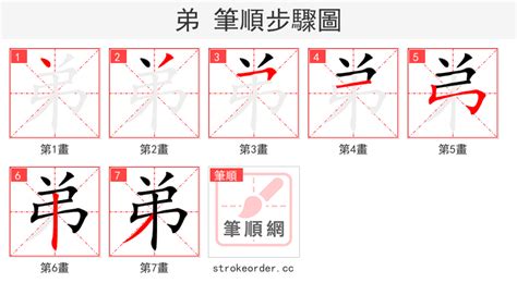 【弟】的笔顺（笔画顺序） 一笔一画动态演示与详细图解 笔顺网