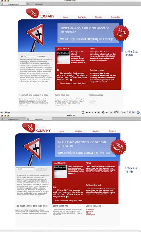 Battle Css Vs Tables By Designerscouch On Deviantart