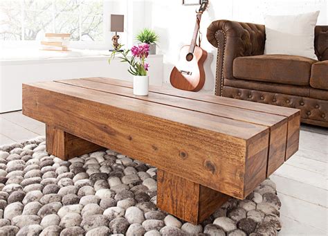 Table Basse Rectangulaire Bois Massif Sesham 1m Cbc Meubles
