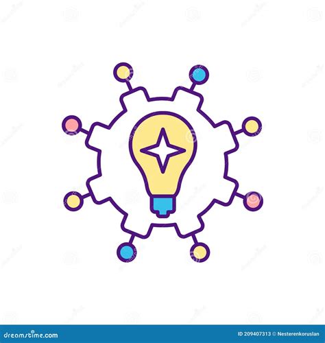 Idea Generation Process RGB Color Icon Stock Vector Illustration Of