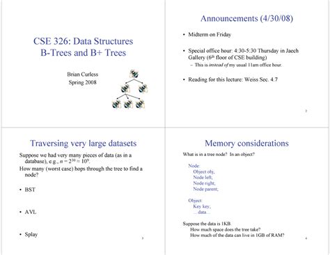 B Trees Lecture Notes Announcements Midterm On Friday CSE Data Structures And Trees