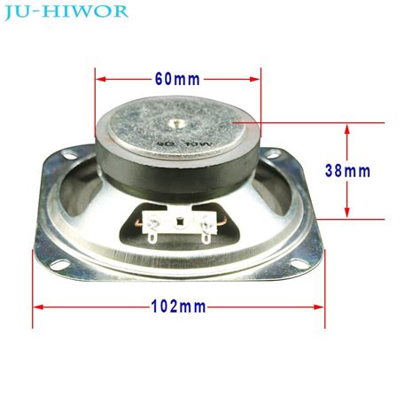 2pcs 8 Ohm 10w Loudspeaker 102mm 4inch Square Speaker 60mm External
