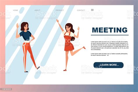 흰색 배경 웹 사이트 페이지 디자인에 올라 팔 회의 만화 캐릭터 디자인 평면 벡터 일러스트와 스포츠와 캐주얼 옷에 행복 한 여성