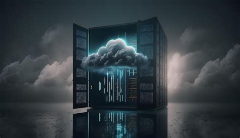 Premium AI Image D Render Of Cloud Server With Rain And Data Center Background Depicting
