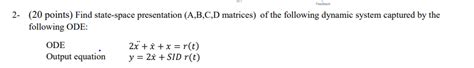 Solved Points Find State Space Presentation A B C D Chegg