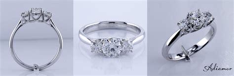 Three Stone Engagement Rings Classic Versions Adiamor