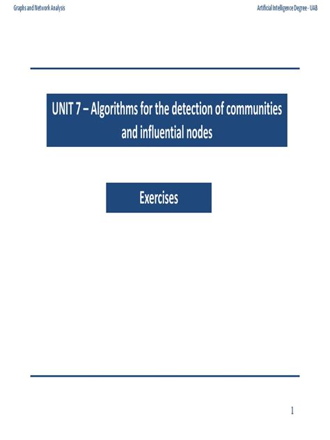 unit 7 communities exercises solution pdf cluster analysis