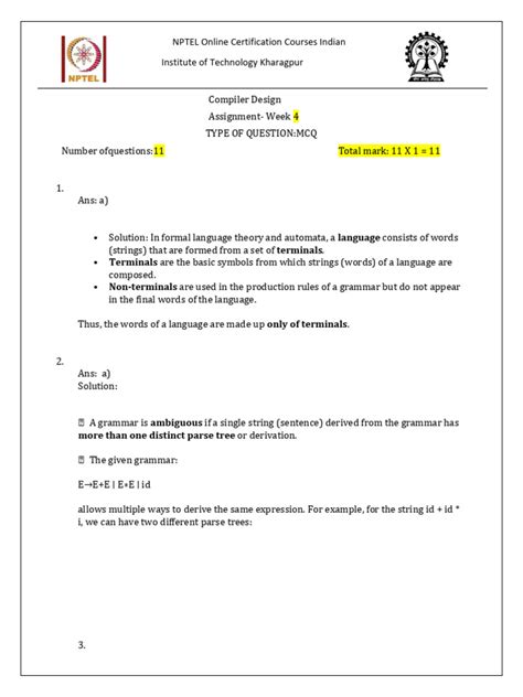 Assignment4compiler Design Solution Pdf Parsing Computer