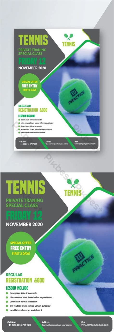 Tennis Flyer Design In Sports Very Creative Eps Free Download Pikbest