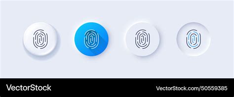 Fingerprint Line Icon Finger Print Scan Sign Vector Image