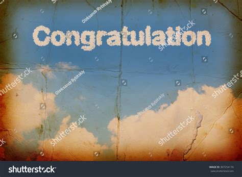 Congratulation Cloud Word On Sky Stok İllüstrasyon 307254176 Shutterstock