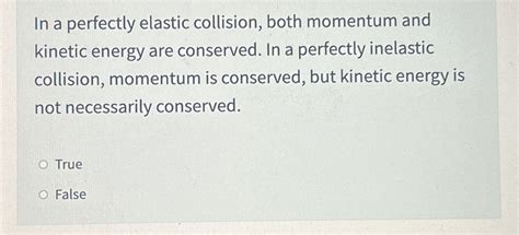 solved in a perfectly elastic collision both momentum and