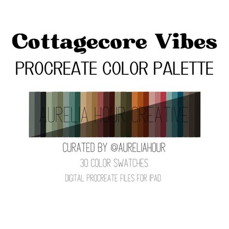 Cottagecore Vibes Procreate Color Palette Procreate For Etsy