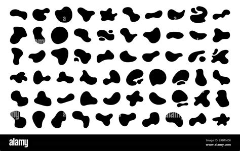 Abstract Organic Black Fluid Blobs And Liquid Shadows Random Shapes Liquid Shapes Round