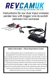 Reversing Cameras UK Ltd Instruction Manuals For Our Reversing Camera Kits And Parts