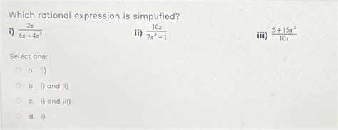 Solved Which Rational Expression Is