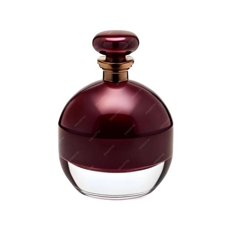 Matte Maroon Round Perfume Bottle White Background  Format Premium