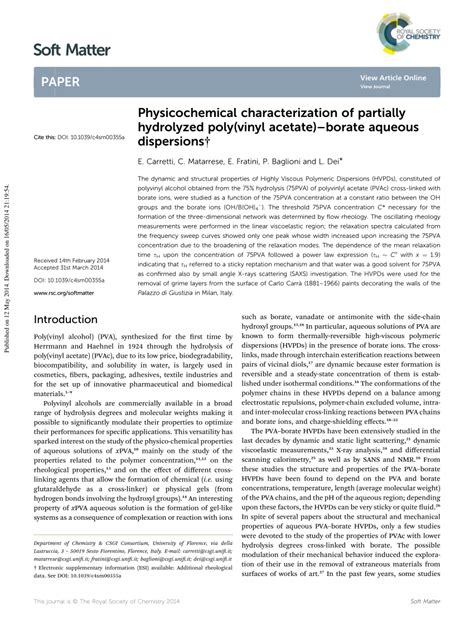 Pdf Physicochemical Characterization Of Partially Hydrolyzed Poly
