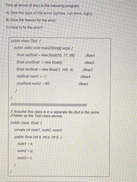 solved please find all errors what types of errors and how