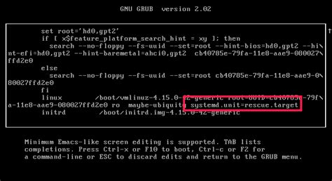how to boot into rescue mode or emergency mode in ubuntu 18 04