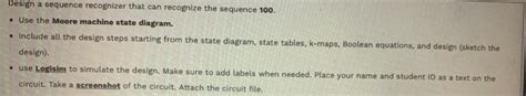 solved design a sequence recognizer that can recognize the