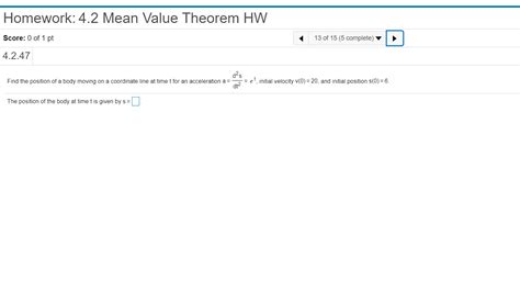 Solved Homework Mean Value Theorem HW Of Chegg