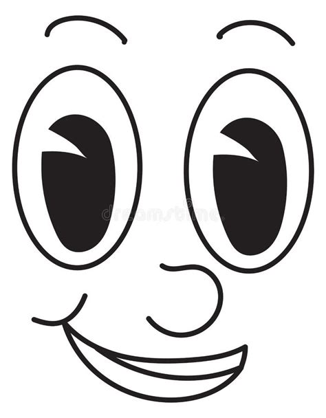 Retro Toon Face Smiling Comic Mascot Character Stock Illustration